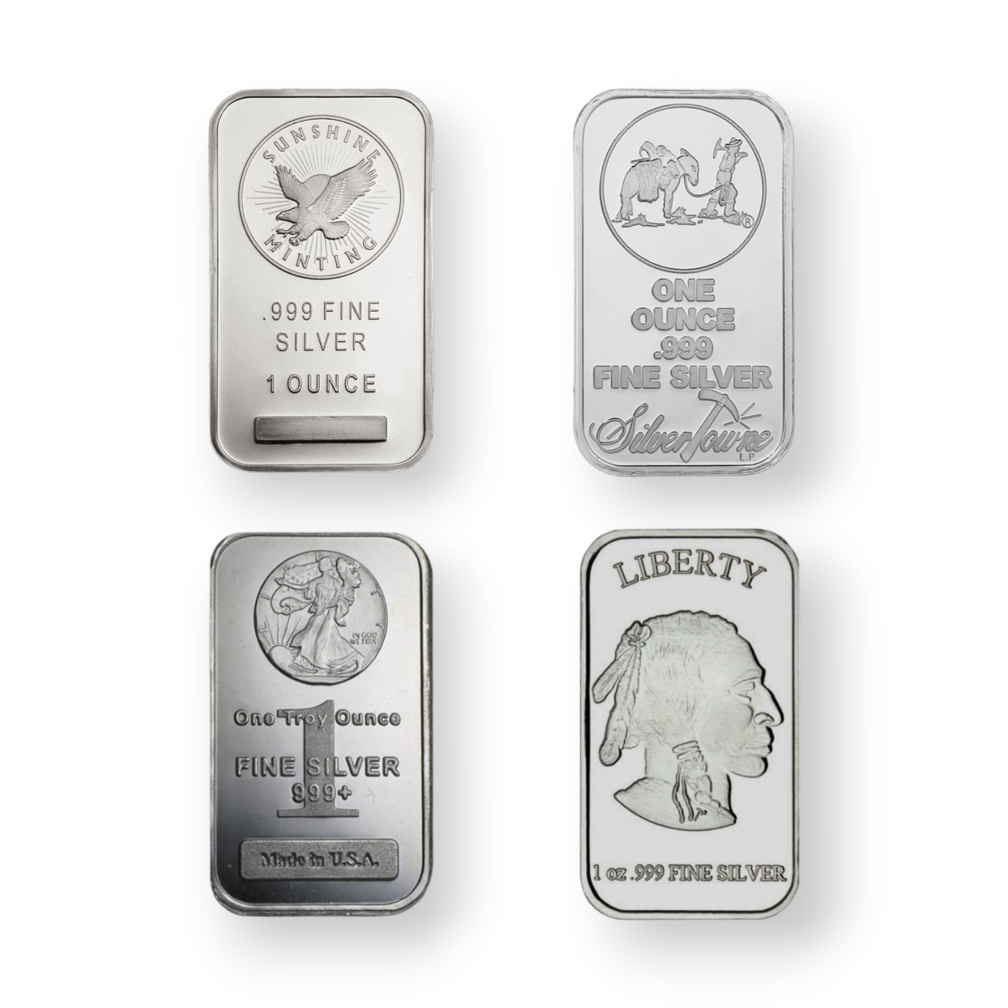 Buy 1 oz Silver Bar .999 Fine Accredited Brands | PURE