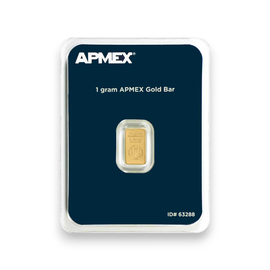 Buy 1 Gram APMEX Gold Bar .9999 Fine Sealed in Carded Assay | PURE