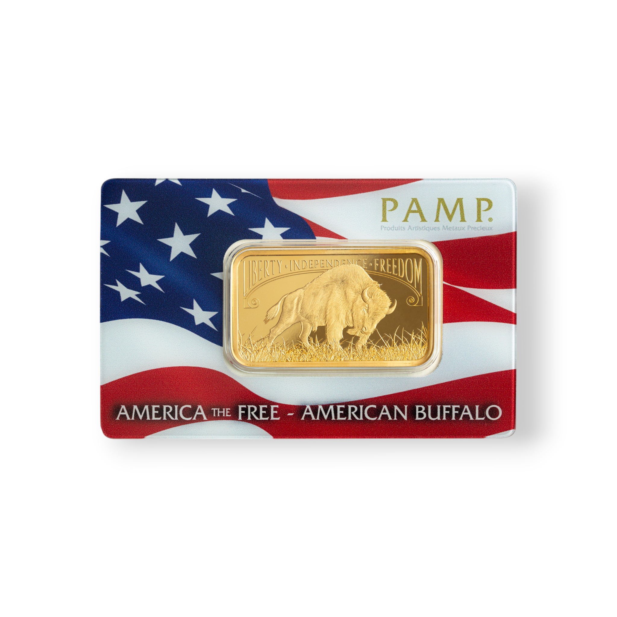 Buy 1 oz Gold Bar PAMP America the Free American Buffalo (New In Assay ...
