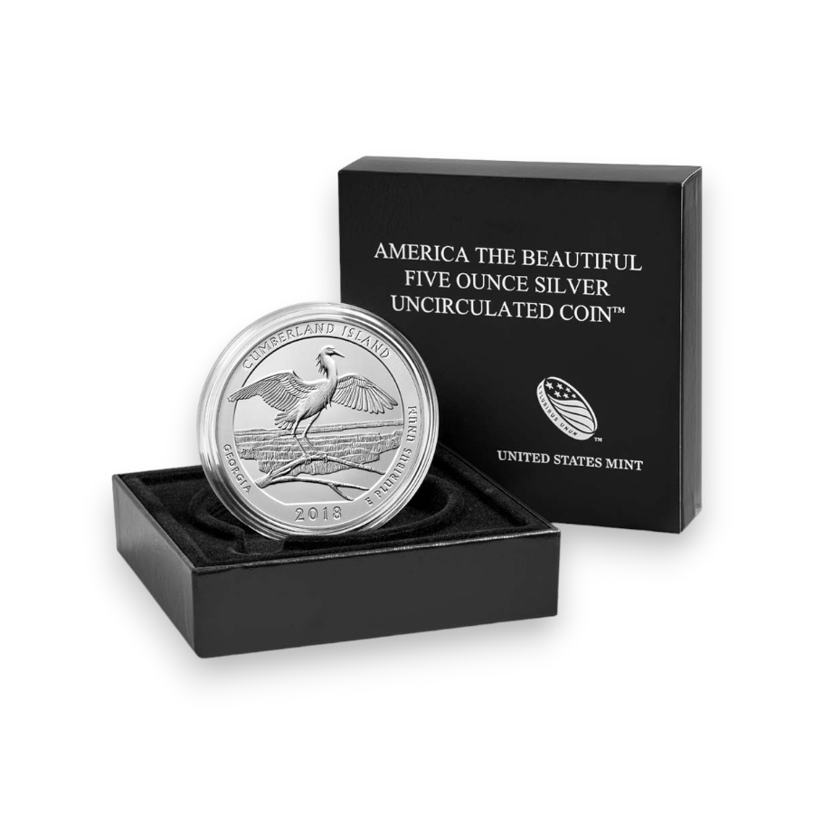 Buy Burnished 5 oz America The Beautiful (ATB) Silver Coin Random Park ...