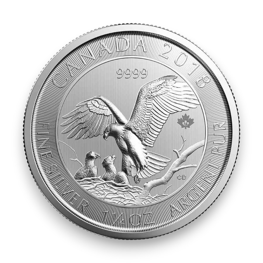 Buy 1.25 oz Canadian Silver Bald Eagle RCM .9999 Fine Silver $8 Coin ...