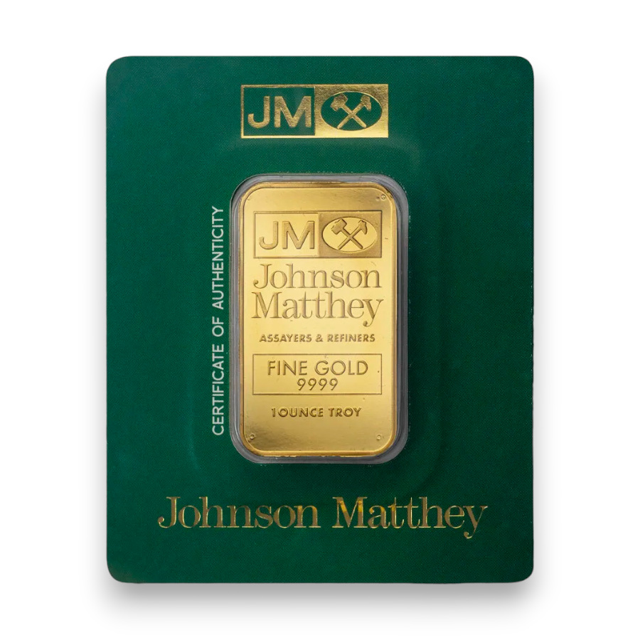 Buy 1 oz Johnson Matthey Gold Bar .9999 Fine Sealed with Carded Assay ...