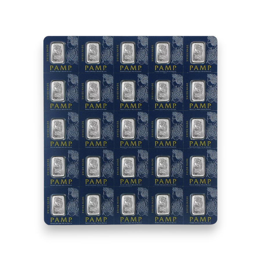 Buy PAMP Multigram Platinum 25 x 1g Bars Lady Fortuna Sealed in Assay ...