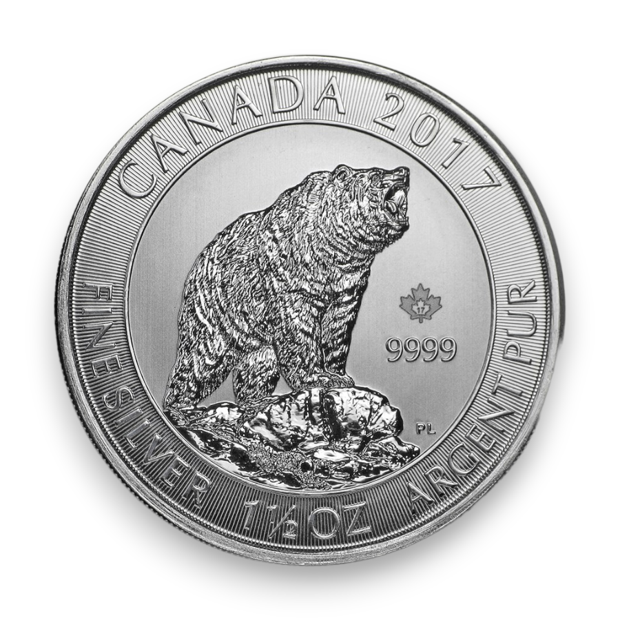 Buy 2017 1.5 oz Canadian $8 Grizzly Bear Silver Coin .9999 Fine | PURE