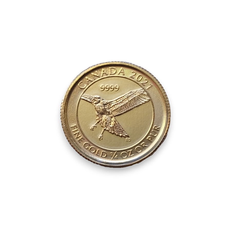 Buy 2021 1/4 oz Canadian Red Tailed Hawk .9999 Fine Gold $10 Coin | PURE